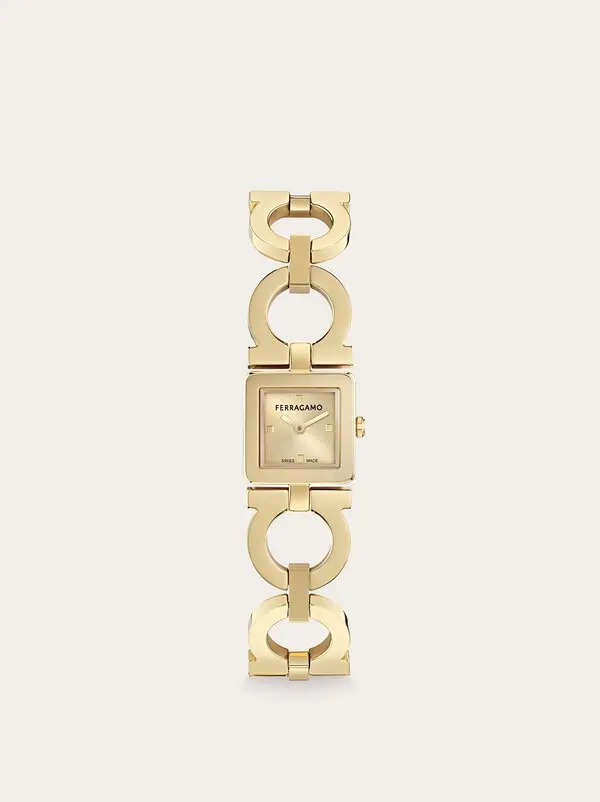 FERRAGAMO Double Gancini Bracelet Watch - Gold