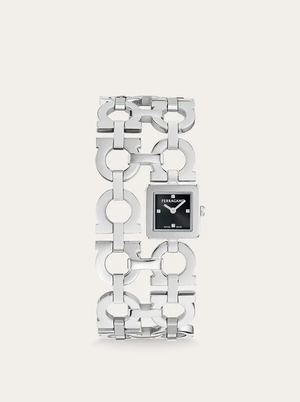 FERRAGAMO Double Gancini Bracelet Watch - Silver