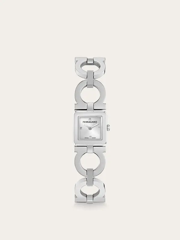 FERRAGAMO Double Gancini Bracelet Watch - Silver