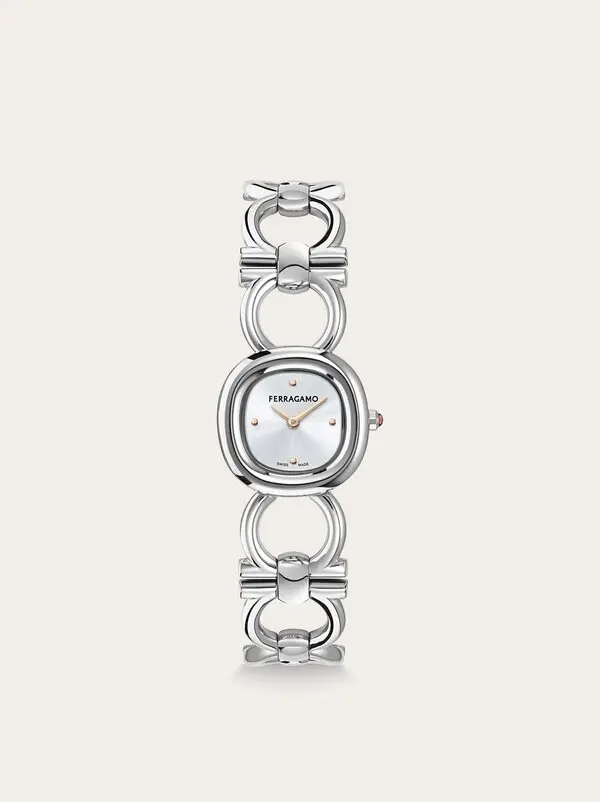 FERRAGAMO Double Gancini Bracelet Watch - White