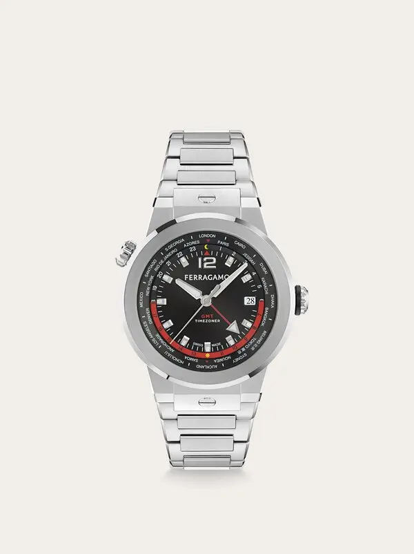 FERRAGAMO F-80 Gmt Watch - Black
