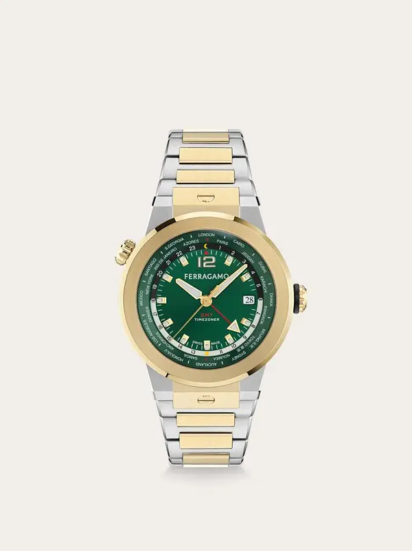 FERRAGAMO F-80 Gmt Strap Watch - Green