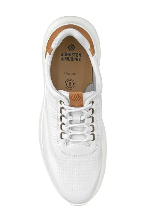 Johnston & Murphy Leather Sneaker - White Full Grain