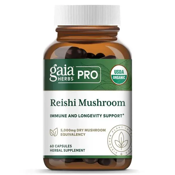 GAIA HERBS PRO Reishi Mushroom 60 Capsules - One-color