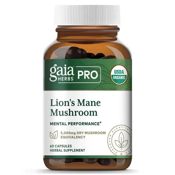 GAIA HERBS PRO Lion's Mane Mushroom 60 Capsules - One-color