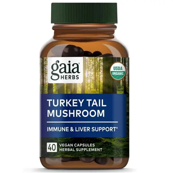 GAIA HERBS PRO Turkey Tail Mushroom 40 Capsules - One-color