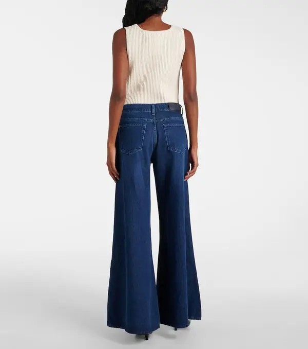 7 For All Mankind Willow Wide-leg High-rise Jeans - Blue