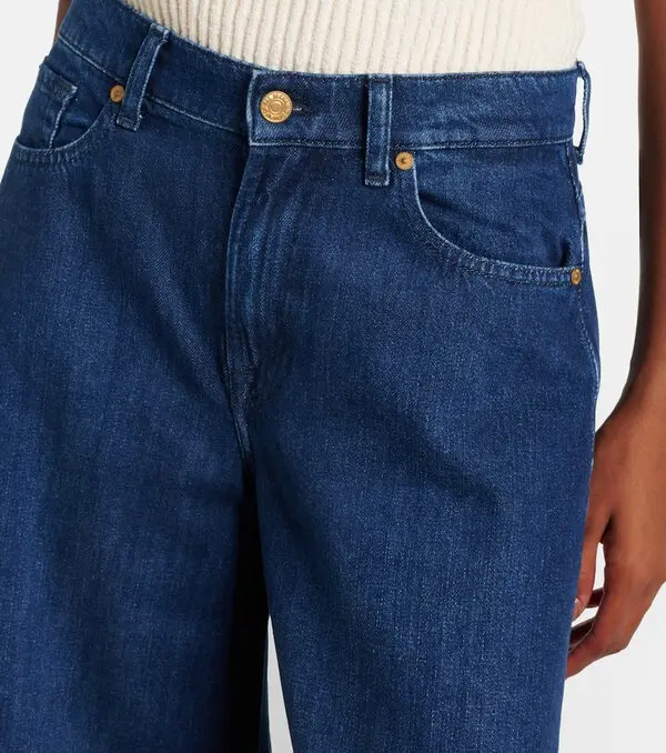 7 For All Mankind Willow Wide-leg High-rise Jeans - Blue
