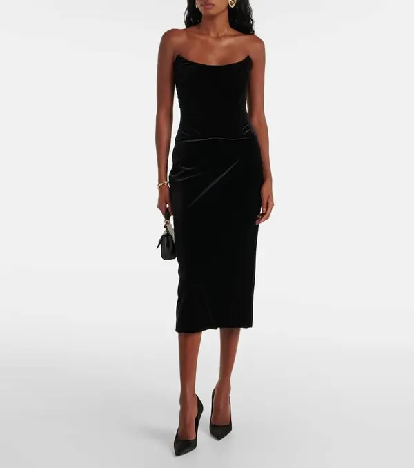 Dolce & Gabbana Velvet Bustier Dress