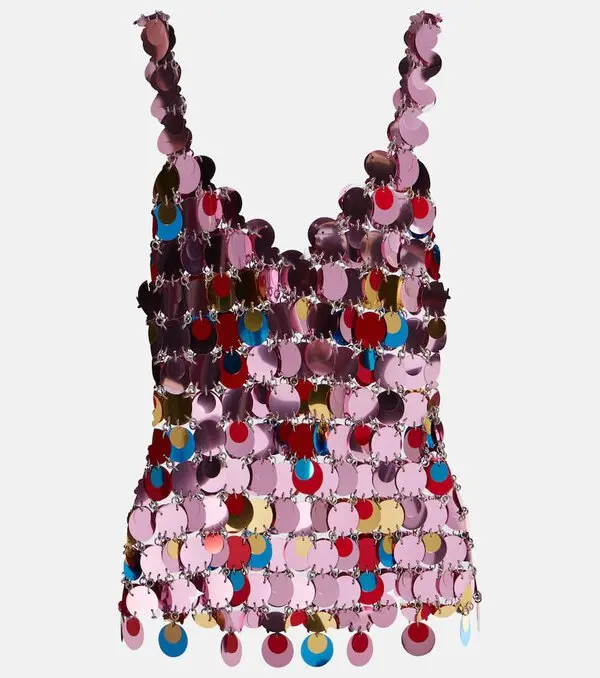 Rabanne Sequined Top - Pink