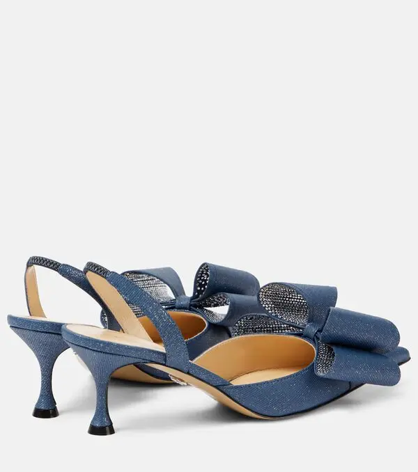 Mach & Mach Le Cadeau 65 Denim Slingback Pumps