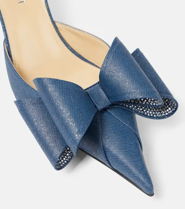 Mach & Mach Le Cadeau 65 Denim Slingback Pumps