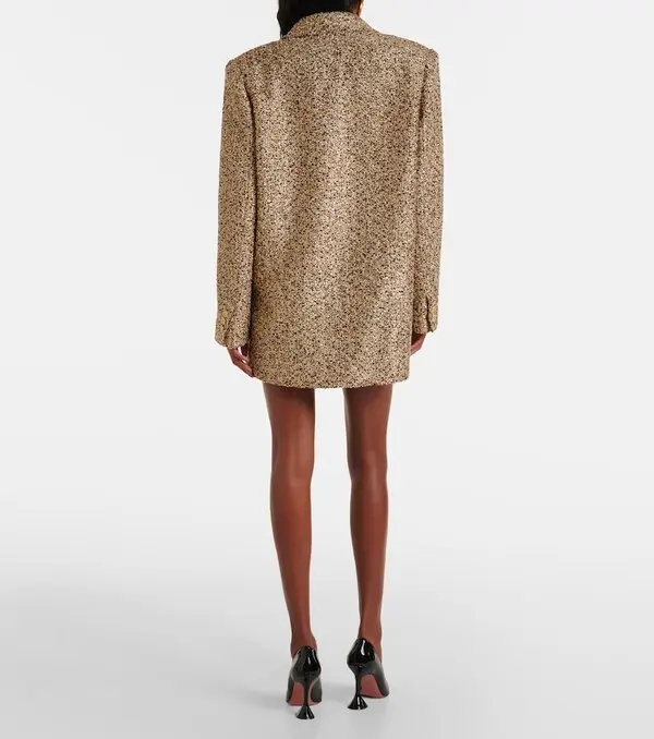 Alessandra Rich Oversized Tweed Lamé Blazer