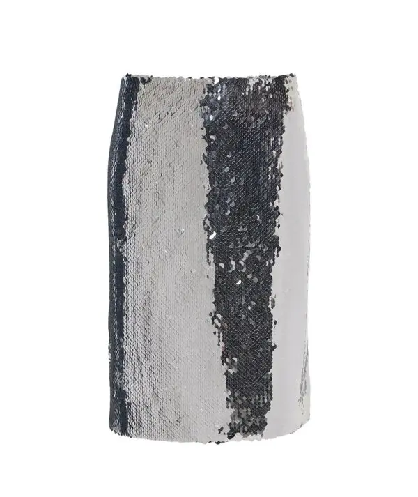 Magda Butrym Sequined Midi Skirt - Silver