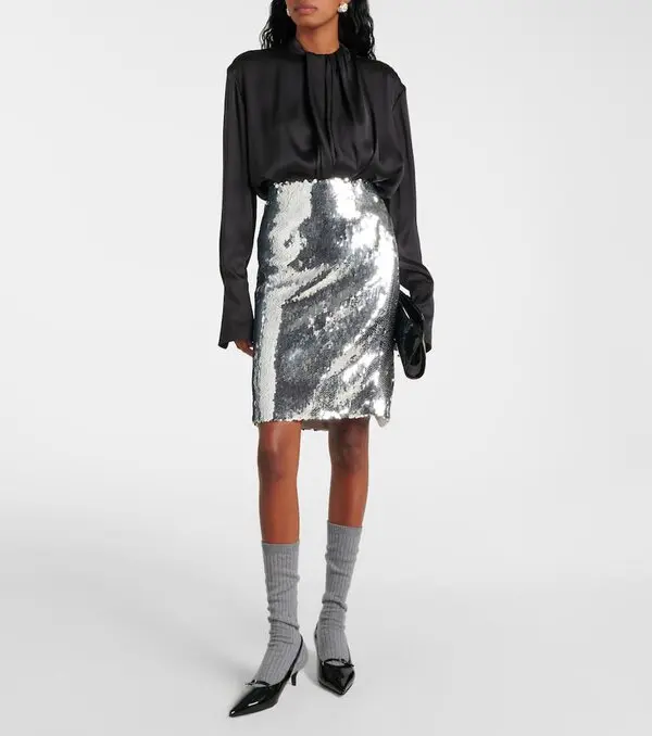 Magda Butrym Sequined Midi Skirt