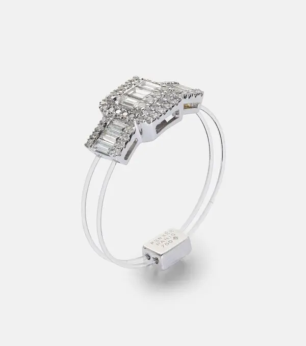 PERSEE Floating Diamond Ring In 18kt White Gold