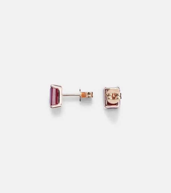 Shay Jewelry 18kt Rose Earrings With Rubies