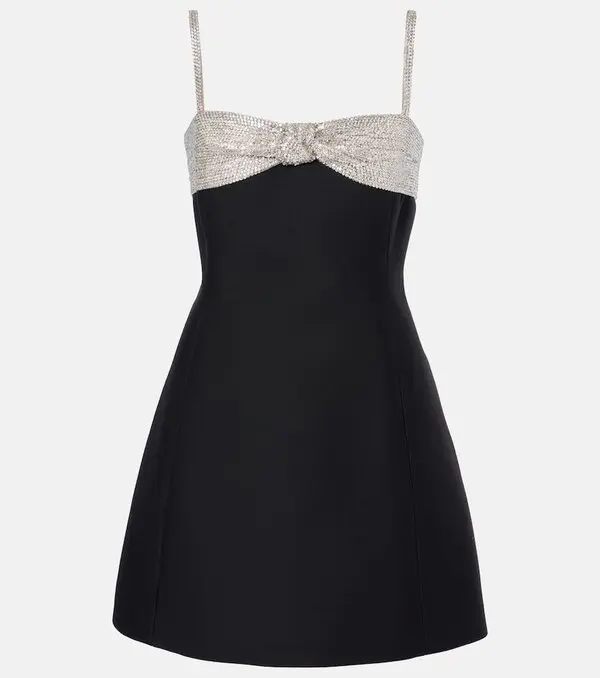 Valentino Garavani Crepe Couture Sequined Mini Dress - Black