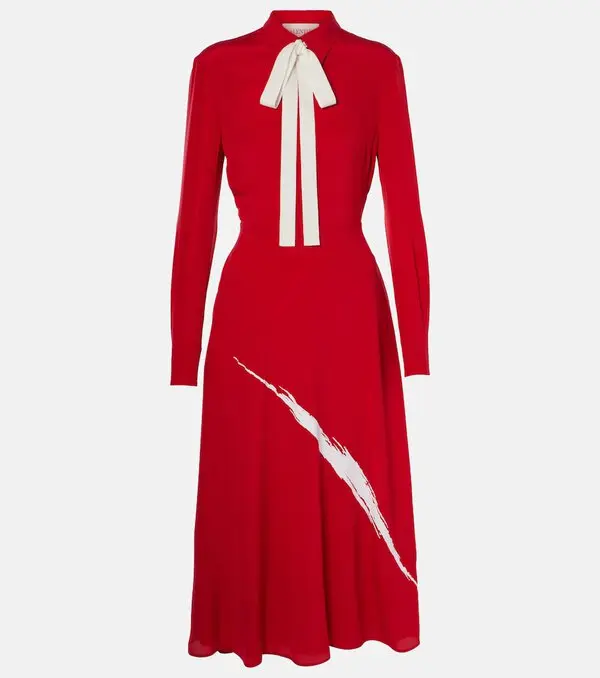 Valentino Garavani Crêpe De Chine Midi Dress - Multicoloured