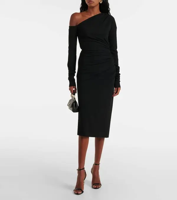 Dolce & Gabbana Draped Jersey Midi Dress