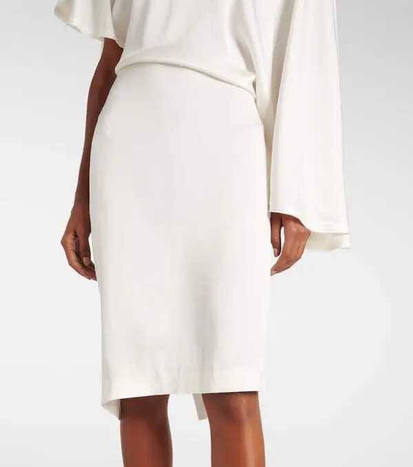 Stella McCartney Asymmetric Crêpe Satin Midi Dress - White