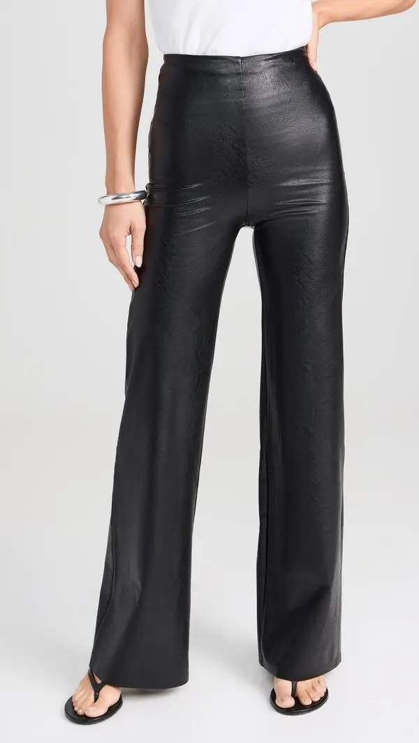 Commando Faux Leather Wide-leg Trousers - Black