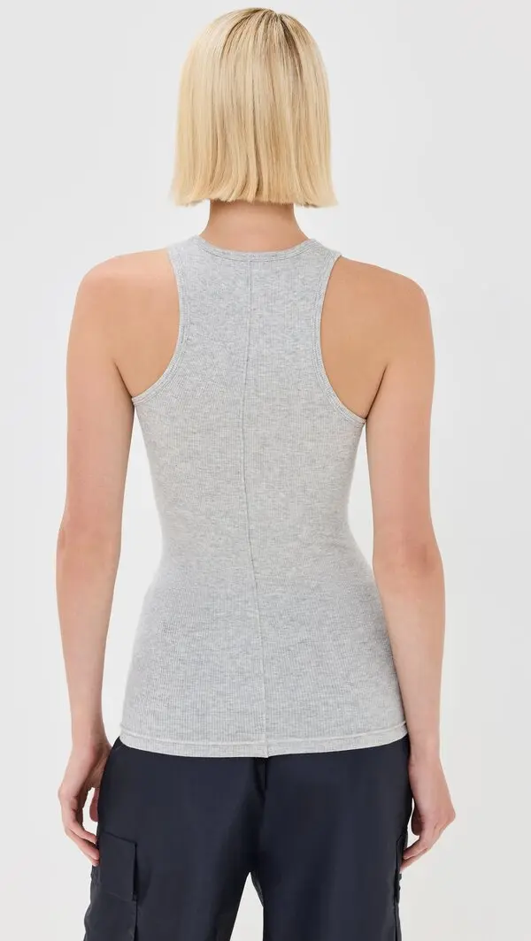 Tibi Circular Fine Rib Tank - Heather Grey
