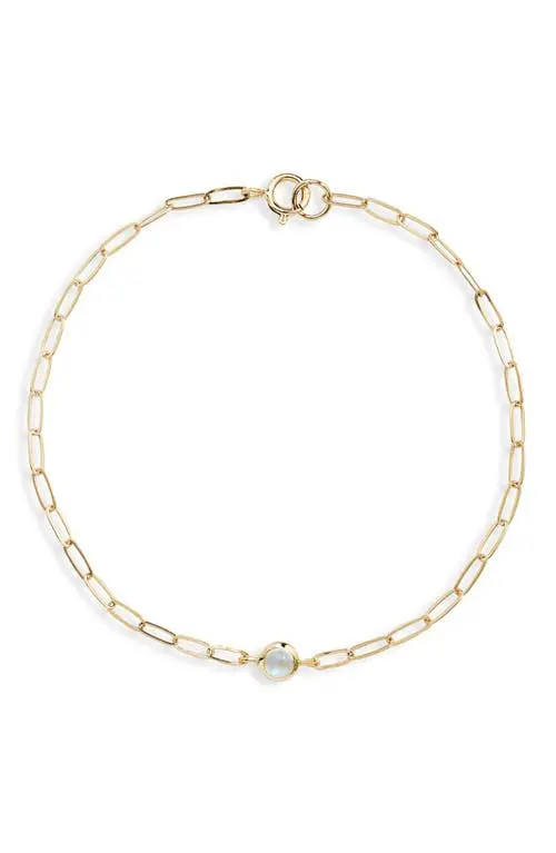 Anzie 14k Gold Bezel Pendant Bracelet - Clear Topaz