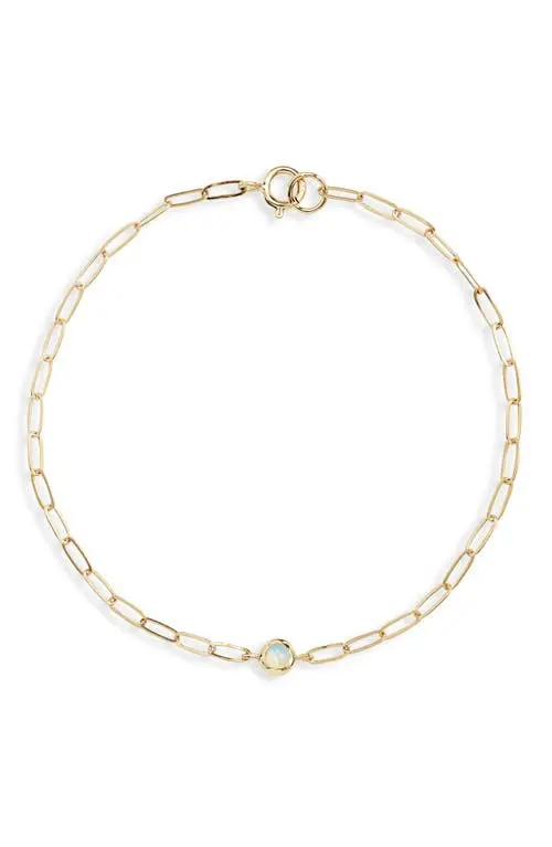 Anzie 14k Gold Bezel Pendant Bracelet - Opal White