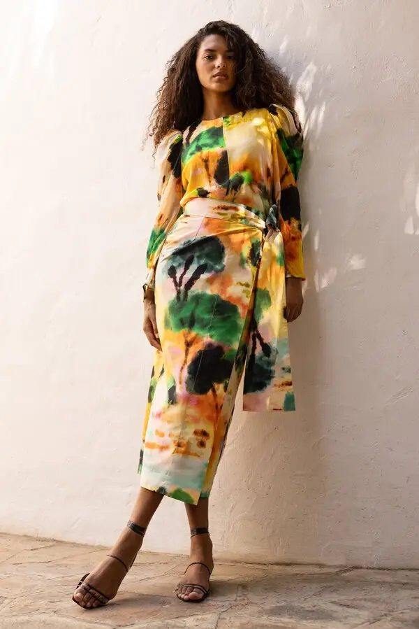 MARIE OLIVER Georgina Printed Wrap Skirt