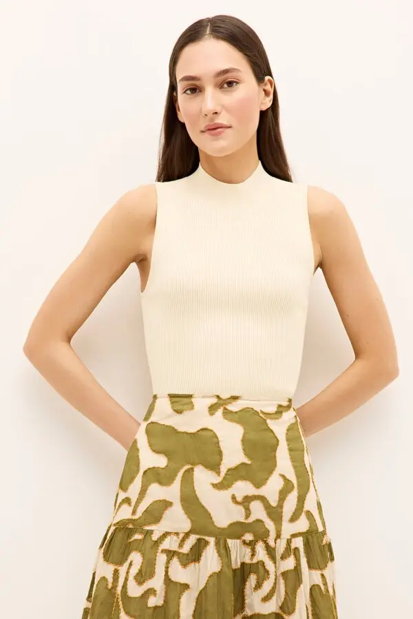 MARIE OLIVER Mazie Knit Top - Macadamia