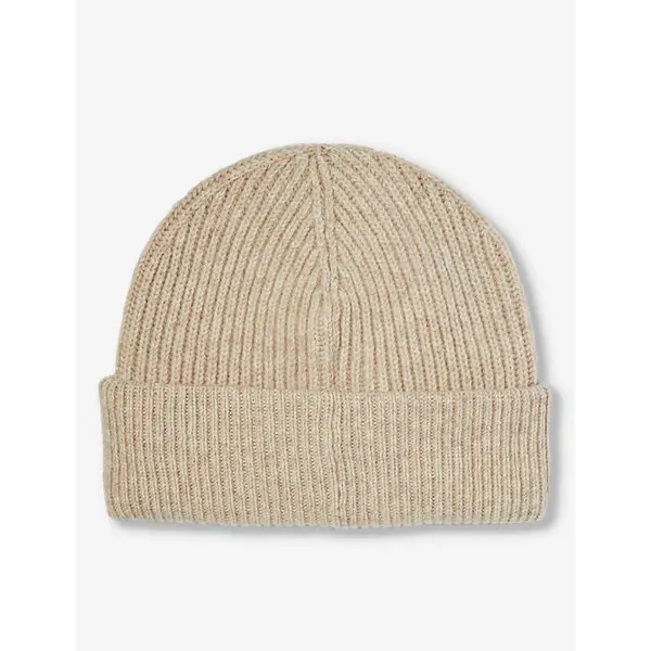 GANNI Logo-patch Wool-blend Beanie