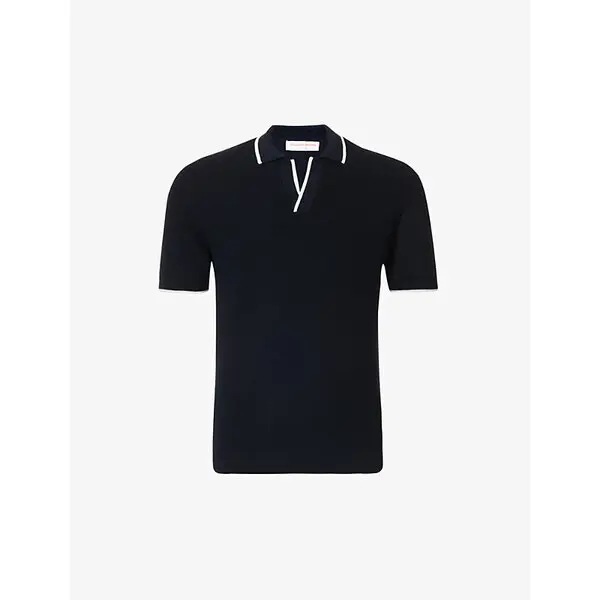 Orlebar Brown Horton Contrast-stripe Knitted Wool Polo Shirt