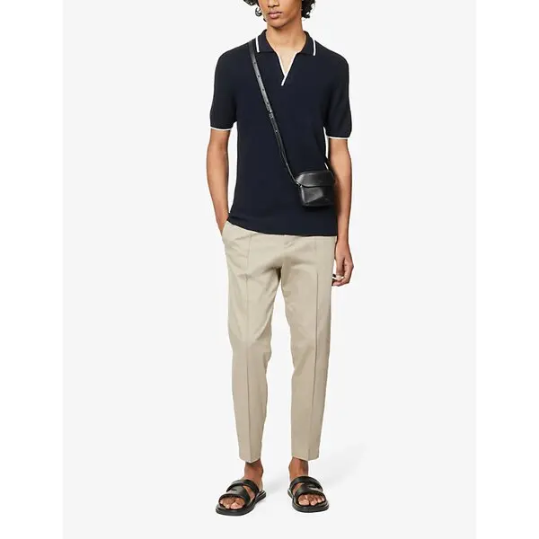 Orlebar Brown Horton Contrast-stripe Knitted Wool Polo Shirt