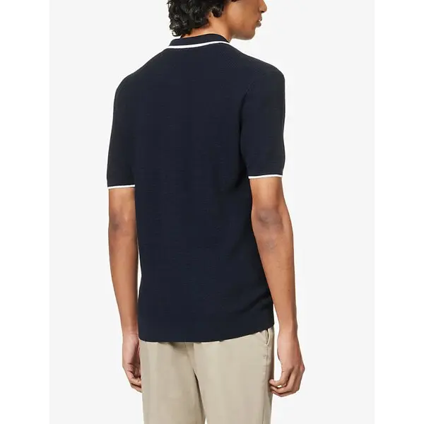 Orlebar Brown Horton Contrast-stripe Knitted Wool Polo Shirt