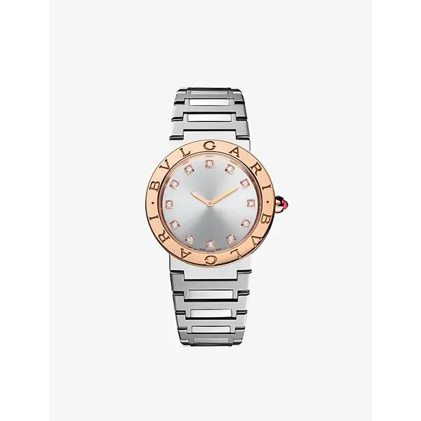 BVLGARI 18ct Rose-gold, Stainless Steel And Diamond Watch - Rose Gold