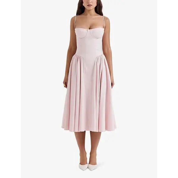 strapless open back dress Rosalie Short Sleeve Ballerina Dress – Pink main image 0