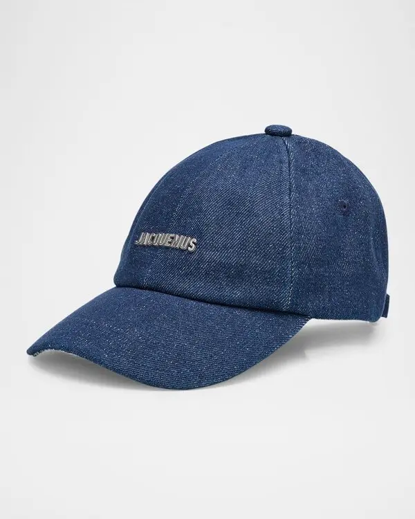 Jacquemus Gadjo Denim Baseball Cap - Navy/navy Stripe