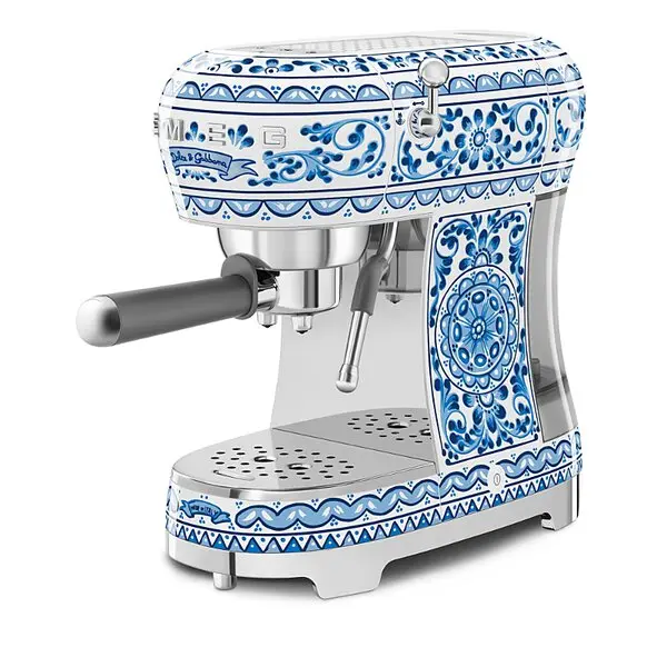 SMEG Dolce & Gabbana 50's Retro Style Aesthetic Blu Mediterraneo Espresso Coffee Machine - Blue