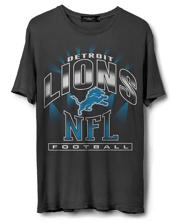 Junk Food Clothing Nfl Detroit Lions Chrome Flea Market Tee - Midnight