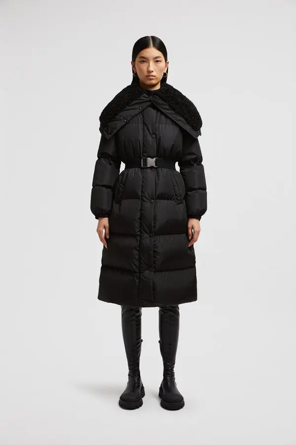 Moncler Bruneaux Hooded Long Down Jacket - Black | Editorialist