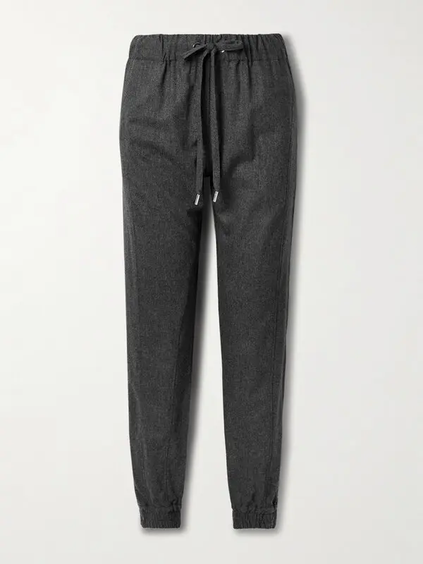 Unknown Valentina Stretch-wool And Cashmere-blend Tapered Track Pants