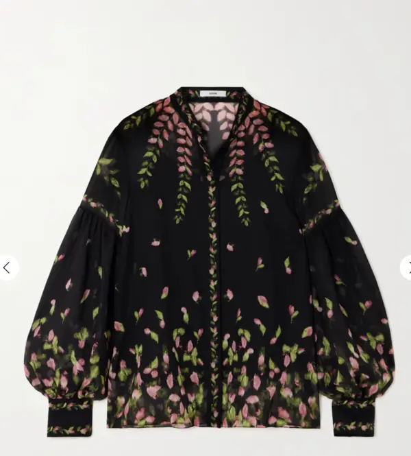 Erdem Print Silk-chiffon Blouse - Floral