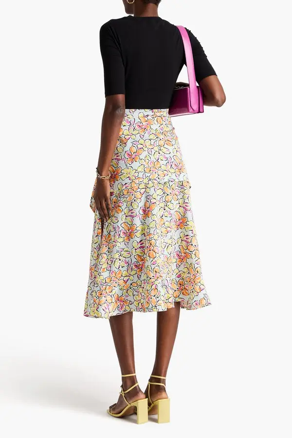 Maje Knotted Floral-print Midi Dress