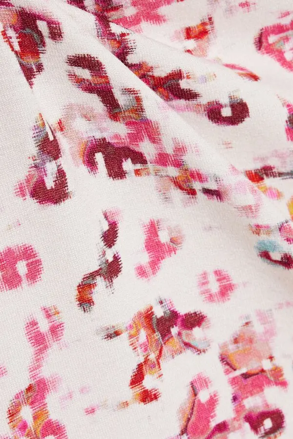 MARANT ETOILE Juvia Cropped Printed Top With Open Back - Fuchsia