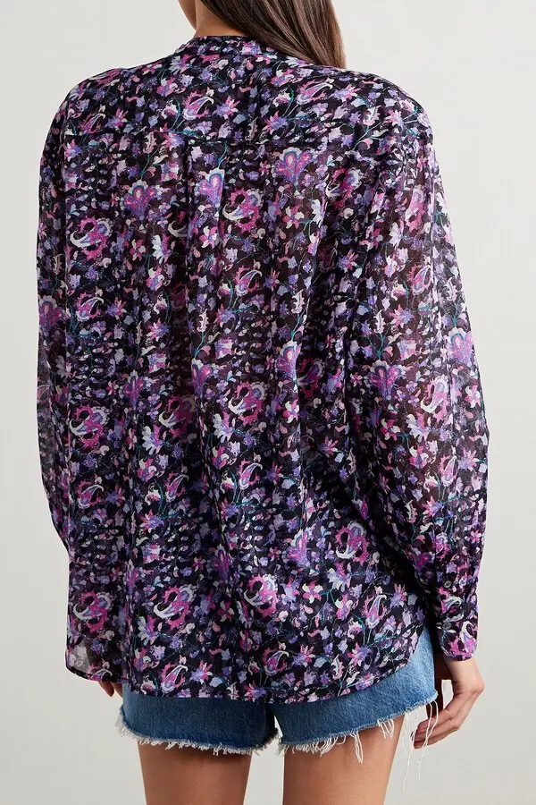 MARANT ETOILE Mexika Printed Cotton-voile Blouse
