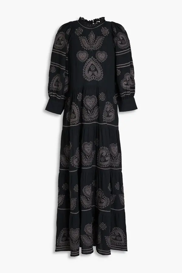 Antik Batik Robby Embroidered Maxi Dress In Black - 60% Off | Editorialist