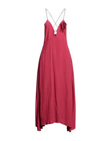 MANILA GRACE Asymmetrical Maxi Dress With Ruffles - Pink