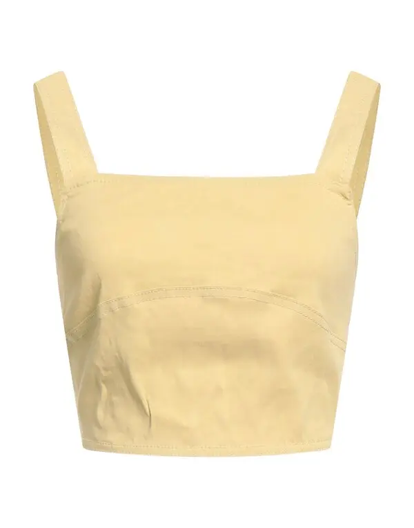 Pinko Woven Crop Top - Yellow