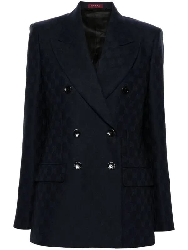 Gucci Gg Jacquard Wool Blazer